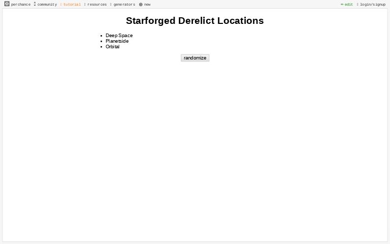 Starforged Derelict Locations ― Perchance Generator