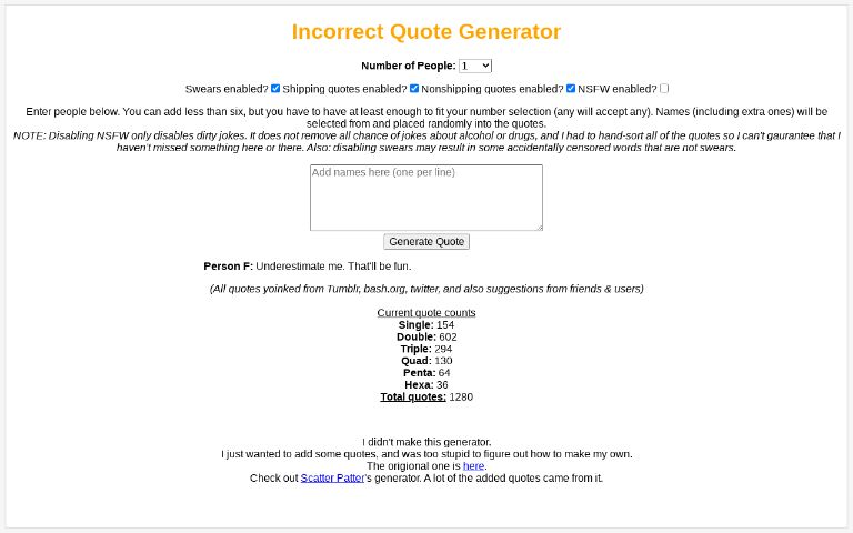 Incorrect Quote Generator ― Perchance
