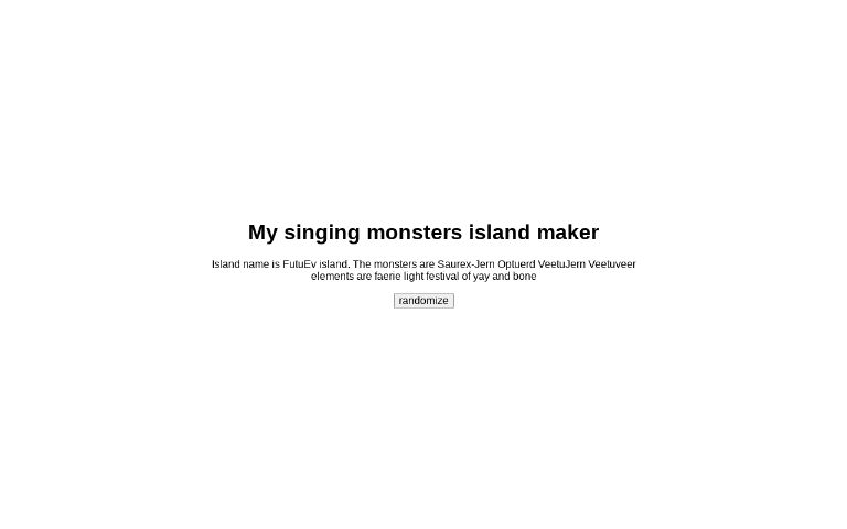 My singing monsters island maker ― Perchance Generator