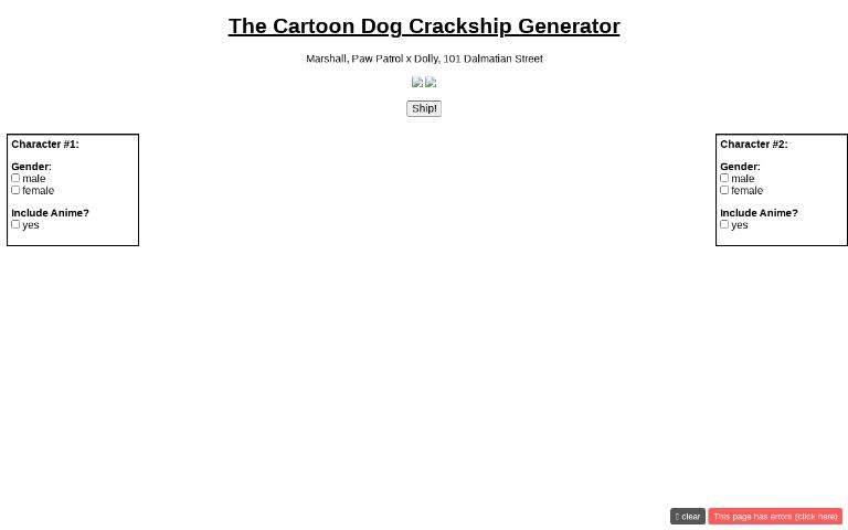 The Cartoon Dog Crackship Generator