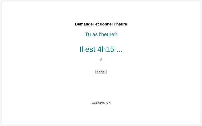 Demander et donner l'heure ― Perchance Generator