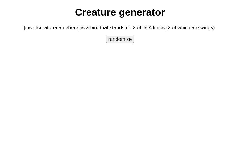 Creature generator
