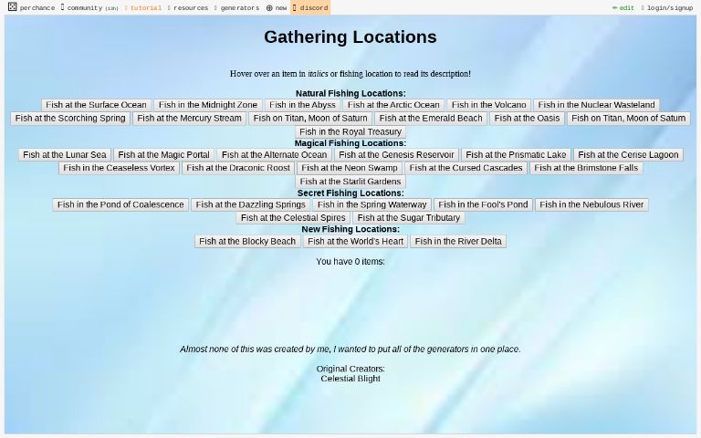 Gathering Locations ― Perchance Generator