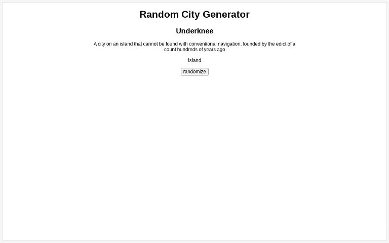 Random City Generator