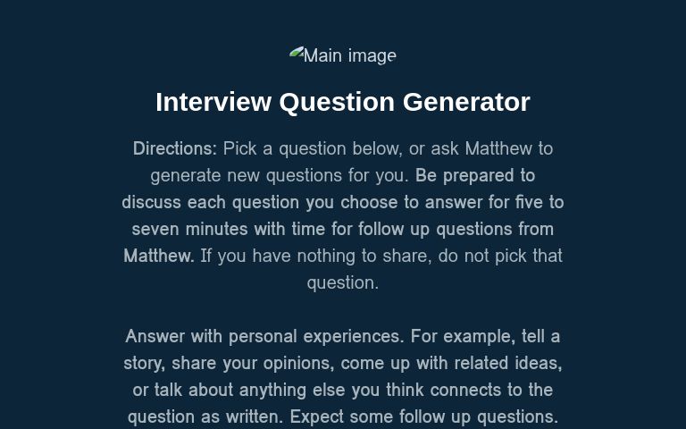 Interview Question Generator