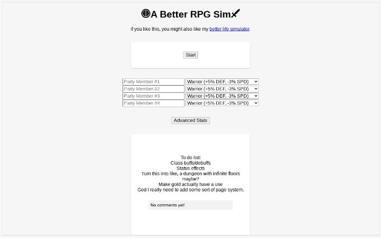 A Better RPG Simulator ― Perchance Generator