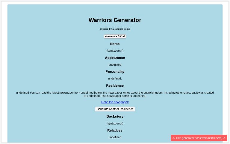 Warriors Generator