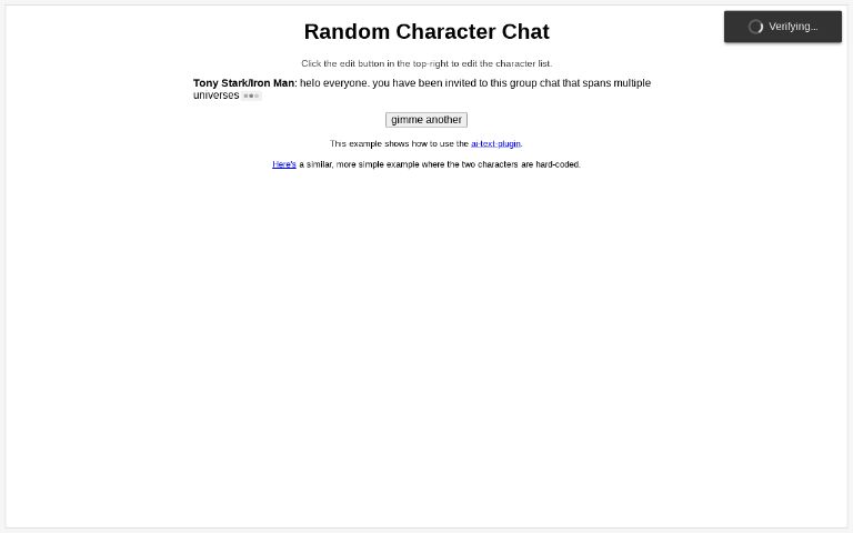 Random Character Chat
