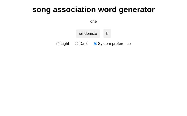 song association word generator