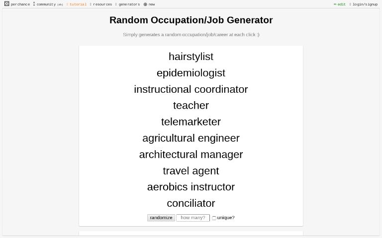 Random Occupation/Job Generator