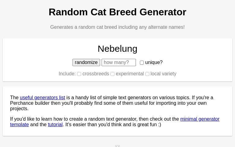 Random Cat Breed Generator