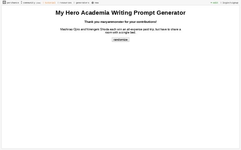 My Hero Academia Writing Prompt Generator