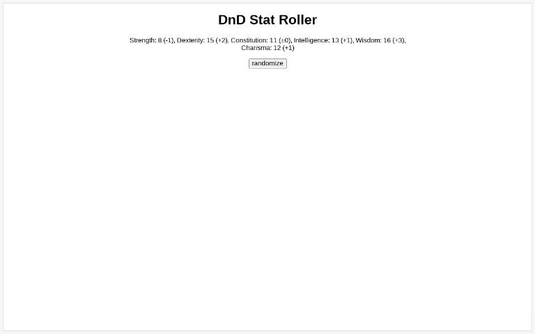 DnD Stat Roller ― Perchance Generator