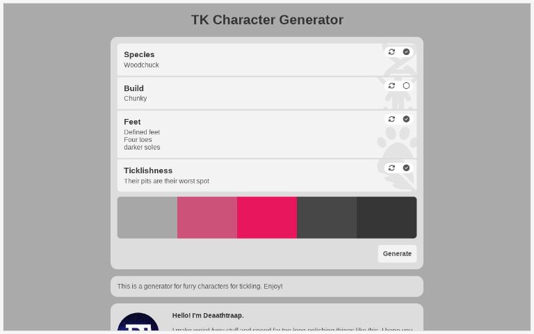 TK Character Generator