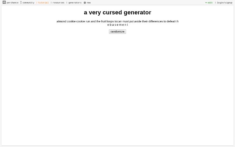 a very cursed generator