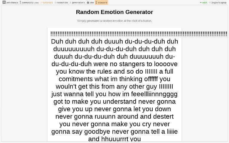 Random Emotion Generator