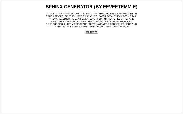 SPHINX GENERATOR (BY EEVEETEMMIE)