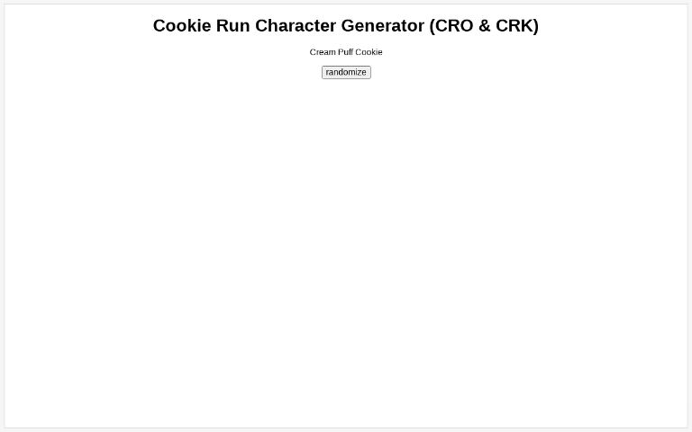 Cookie Run Character Generator (CRO & CRK)