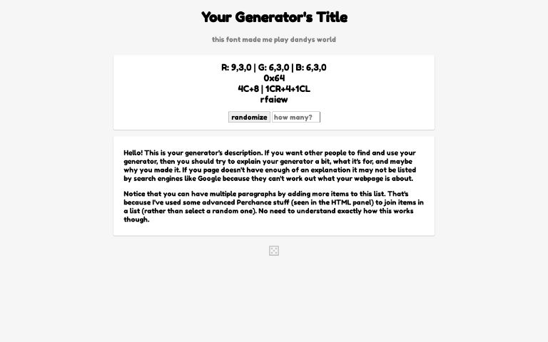 Basic Template ― Perchance Generator