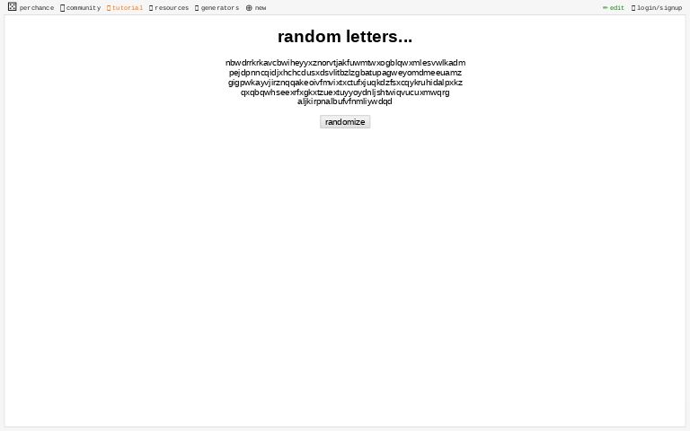random letters... ― Perchance Generator