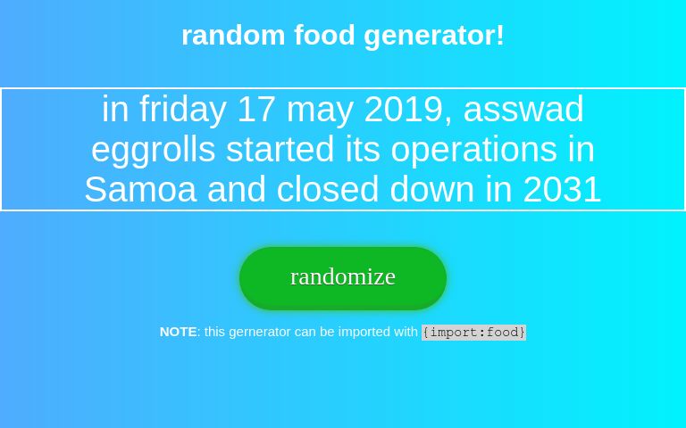 random food generator!