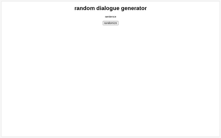 random dialogue generator