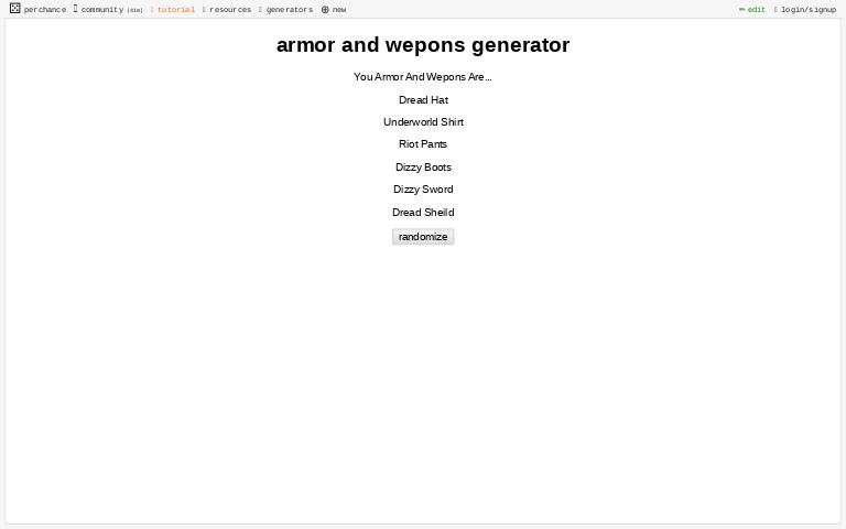 armor and wepons generator