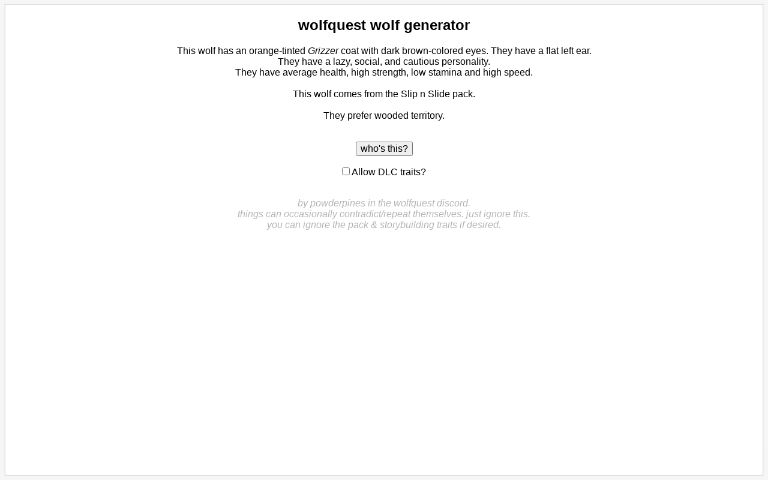wolfquest wolf generator