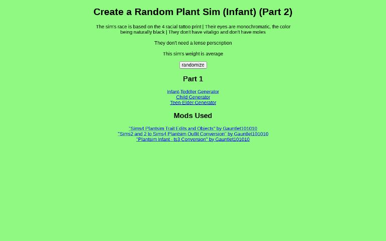 Create a Random Plant Sim (Infant) (Part 2) ― Perchance Generator