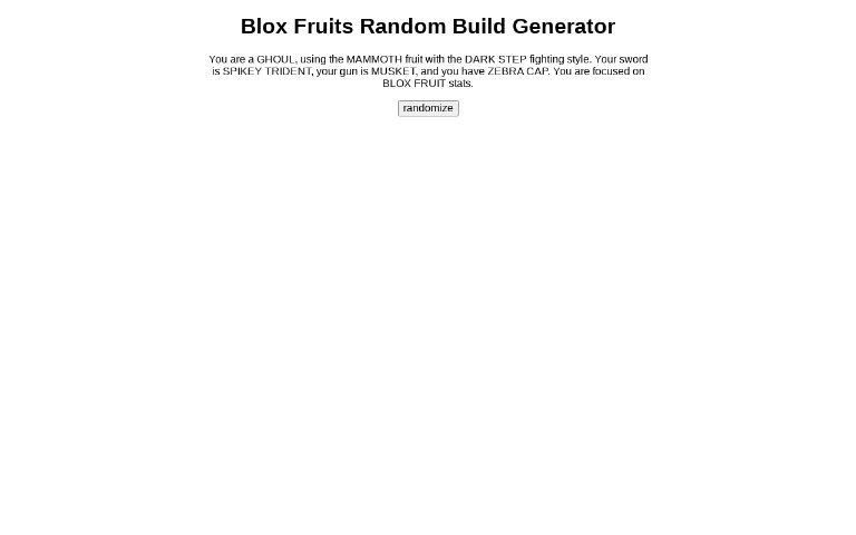 Blox Fruits Random Build Generator
