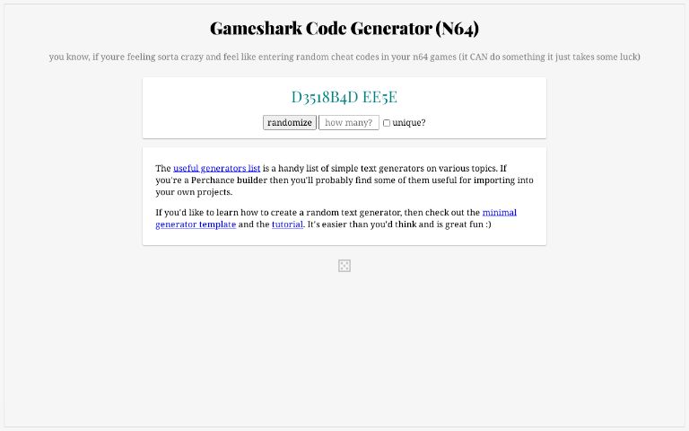 Gameshark Code Generator (N64)