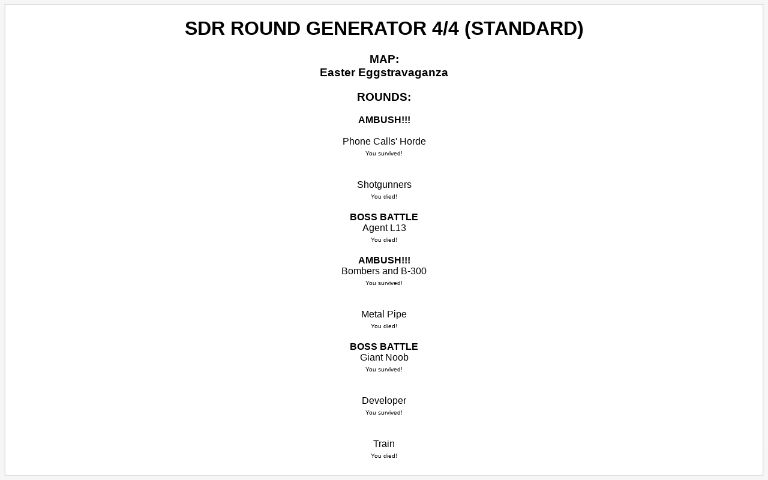 SDR ROUND GENERATOR 4/4 (STANDARD)