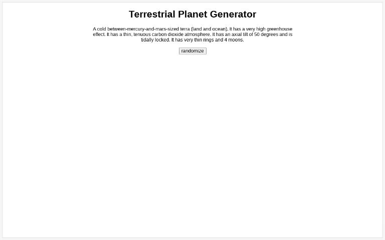 Terrestrial Planet Generator