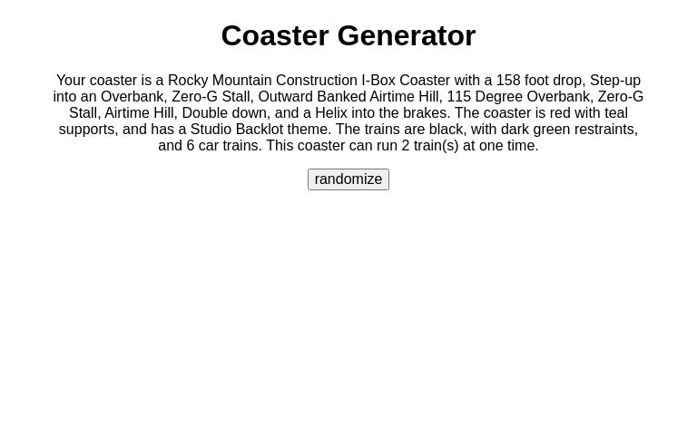 Coaster Generator