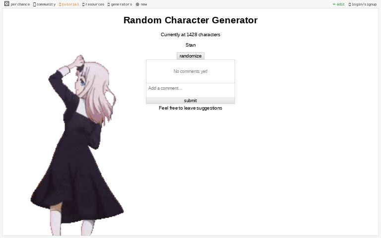 Random Character Generator