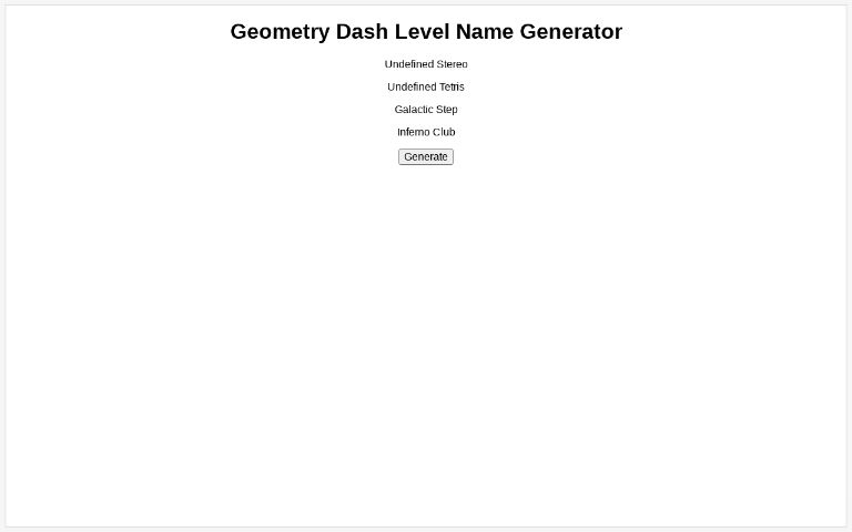 Geometry Dash Level Name Generator