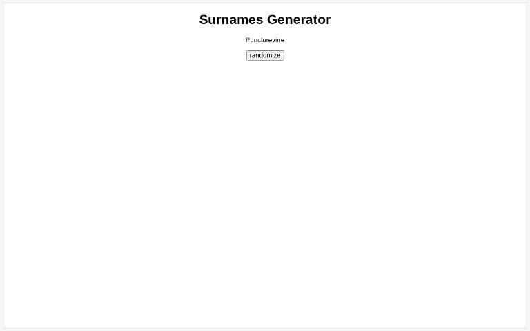 Surnames Generator