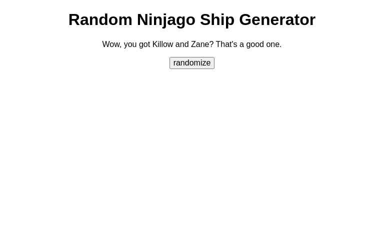 Random Ninjago Ship Generator
