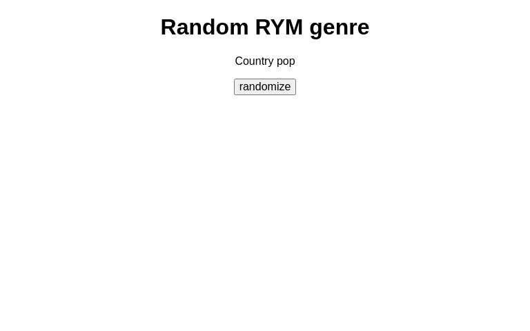 Random RYM genre ― Perchance Generator