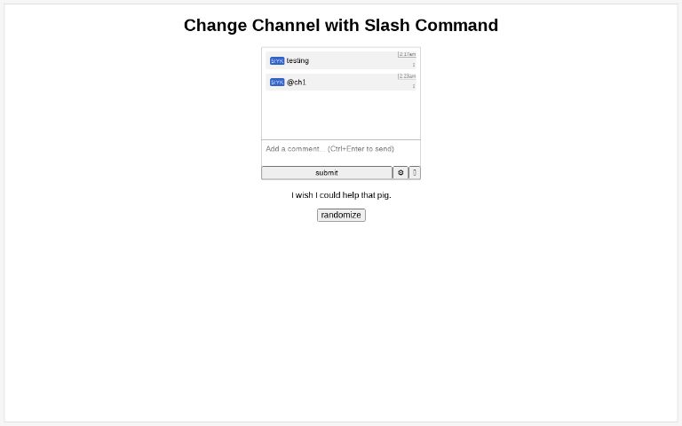 Change Channel with Slash Command ― Perchance Generator