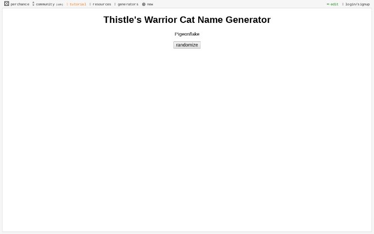 Thistle's Warrior Cat Name Generator