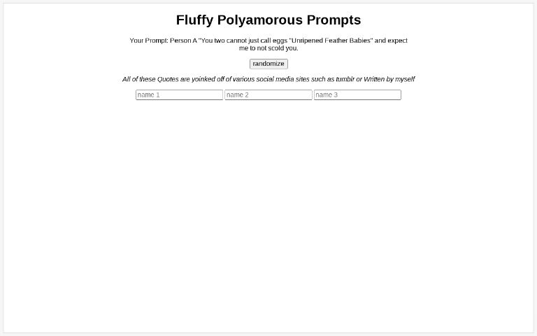 Fluffy Polyamorous Prompts ― Perchance Generator