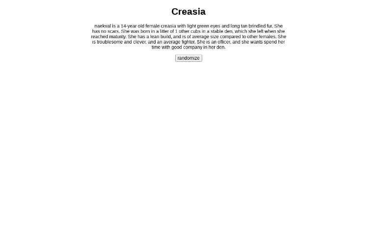 Creasia ― Perchance Generator