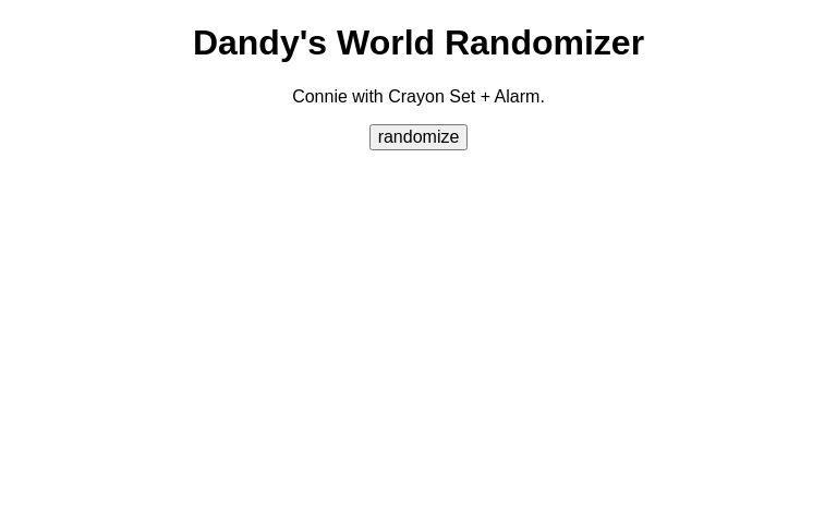 Dandy's World Randomizer ― Perchance Generator