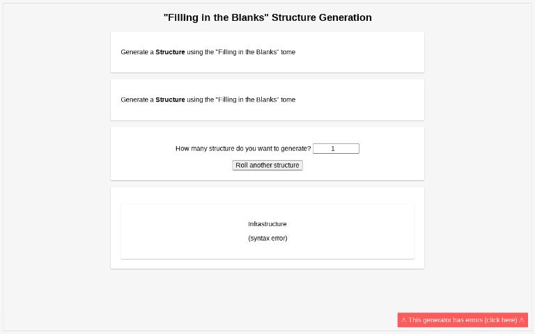 "Filling in the Blanks" Structure Generation