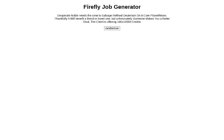 Firefly Job Generator