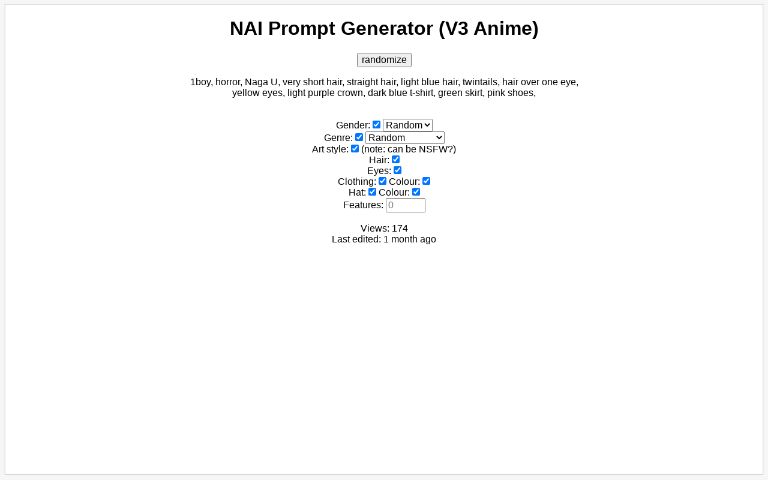 NAI Prompt Generator (V3 Anime)