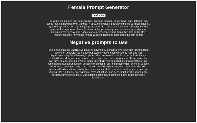 Female Prompt Generator