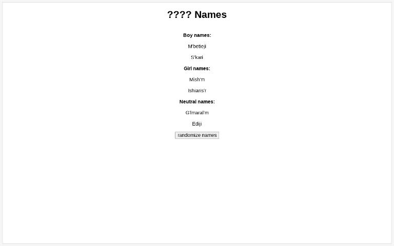 Names ― Perchance Generator