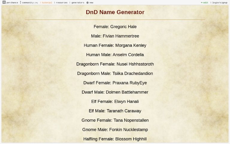 DnD Name Generator